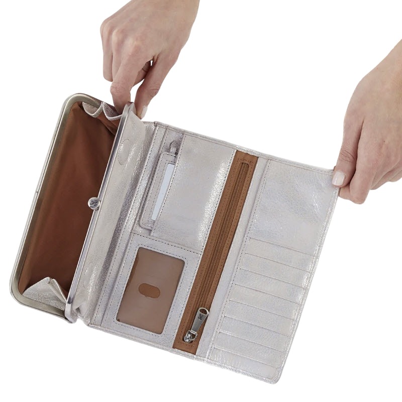 HOBO Rachel Continental Wallet, Silver Zebra | NV-22636SILV | Borsheims
