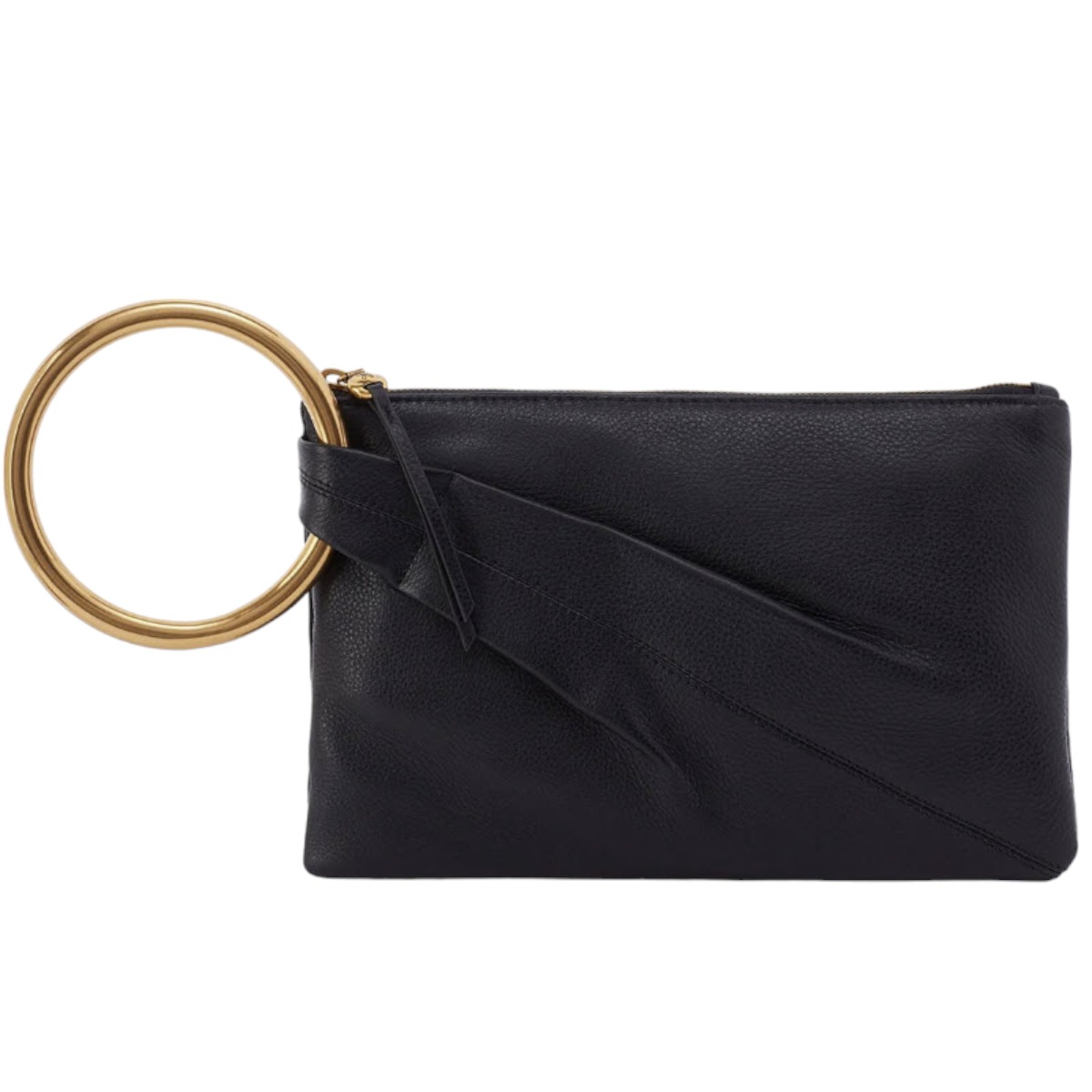 HOBO Sheila Hard Ring Clutch, Black in Pebbled Leather | SO-82429BLK ...