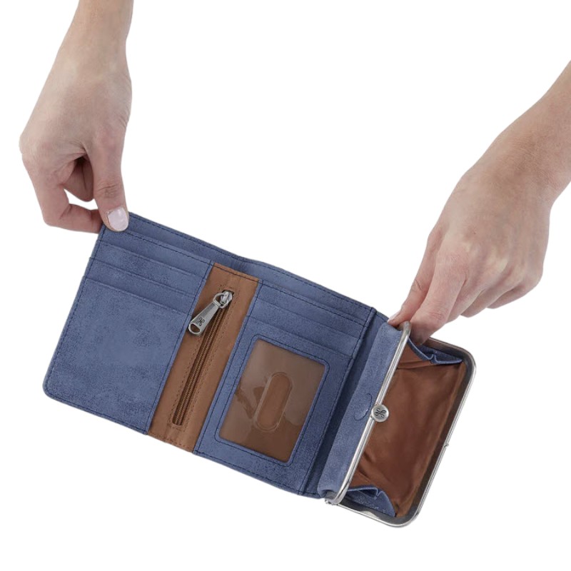 HOBO Robin Compact Wallet, Azure | NV-22688AZUR | Borsheims
