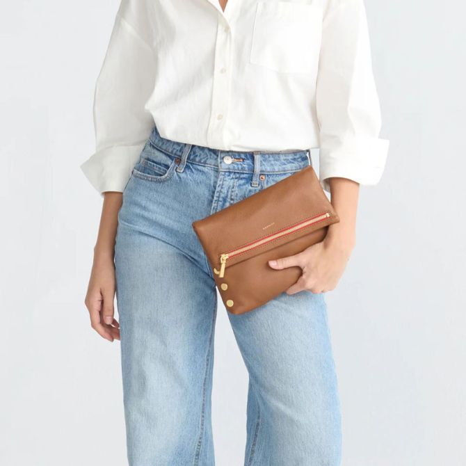 Hammitt VIP Medium Crossbody, Mahogany Pebble and Brushed Yellow Gold ...