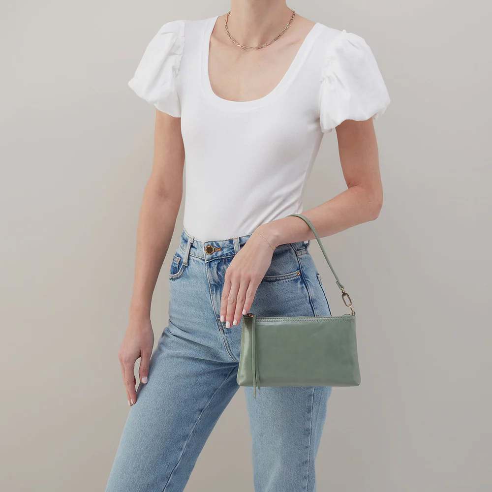 HOBO Darcy Crossbody, Jade Polished Leather | VI-35810JADE | Borsheims