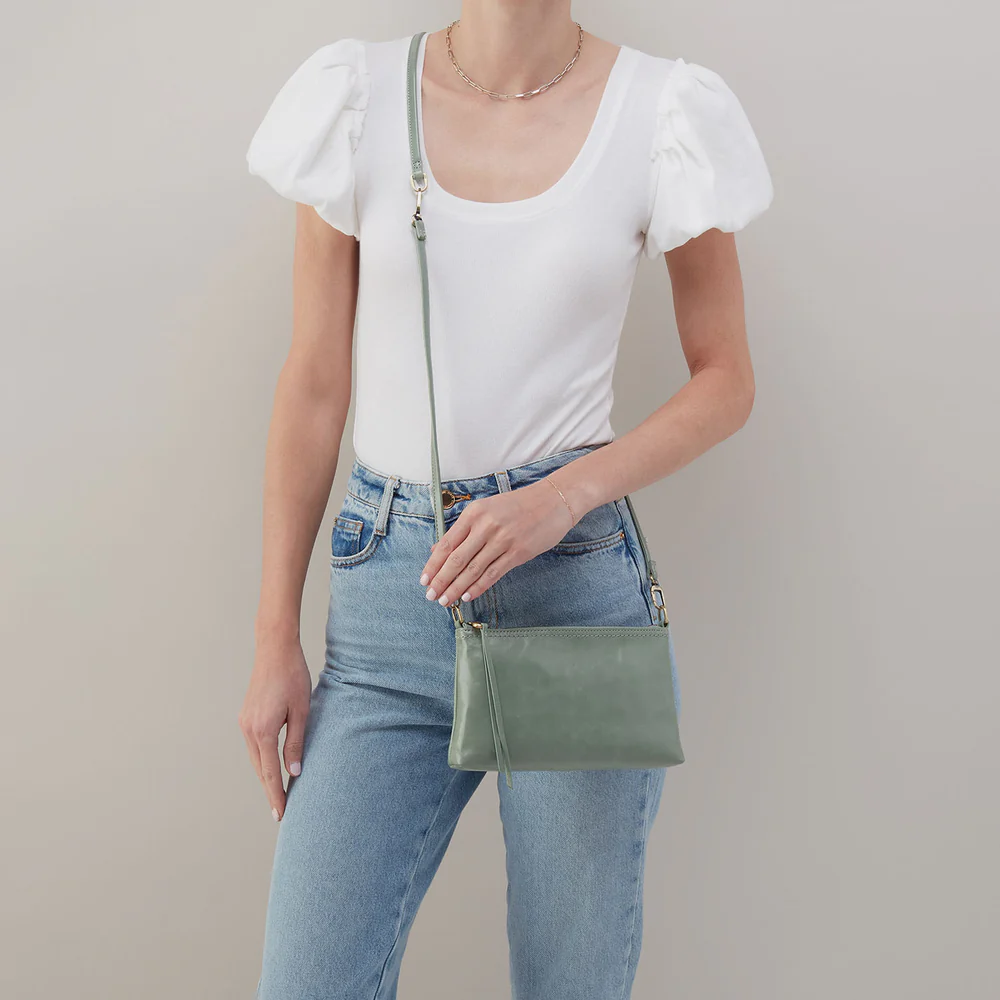 HOBO Darcy Crossbody, Jade Polished Leather | VI-35810JADE | Borsheims