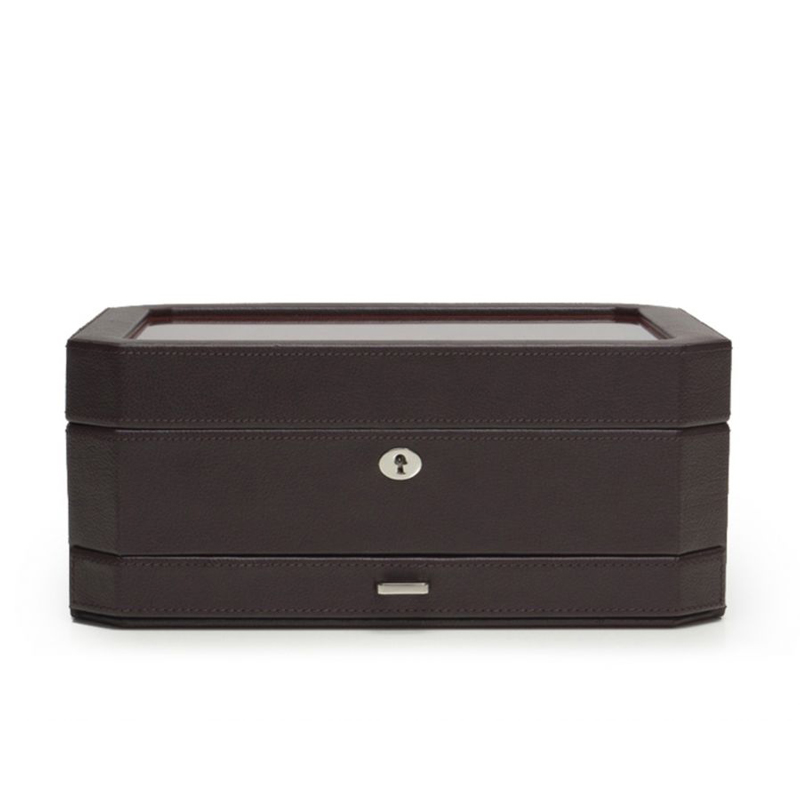 WOLF Windsor 10 Piece Watch Box with Drawer, Brown & Orange | 458606 ...