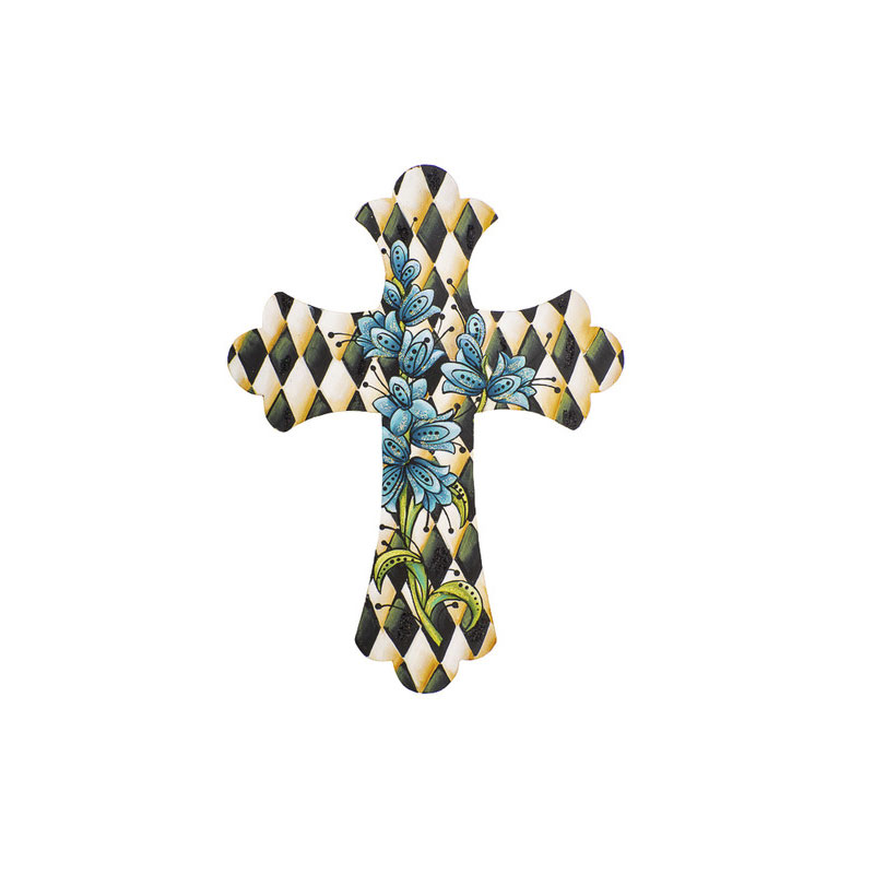Elegant Blue Floral Cross Stake | Borsheims