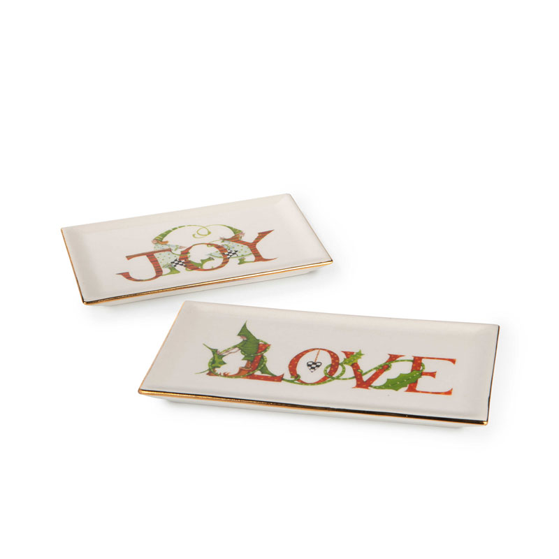 MacKenzie-Childs Patience Brewster Joy and Love Trinket Trays | 08-30322 | Borsheims