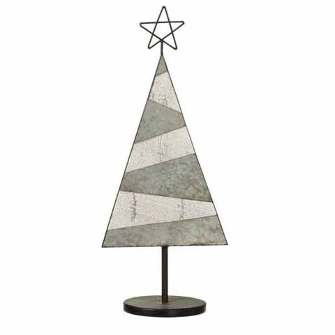 Distressed White & Galvanized Tree with Star on Stand, Large | 151507 ...
