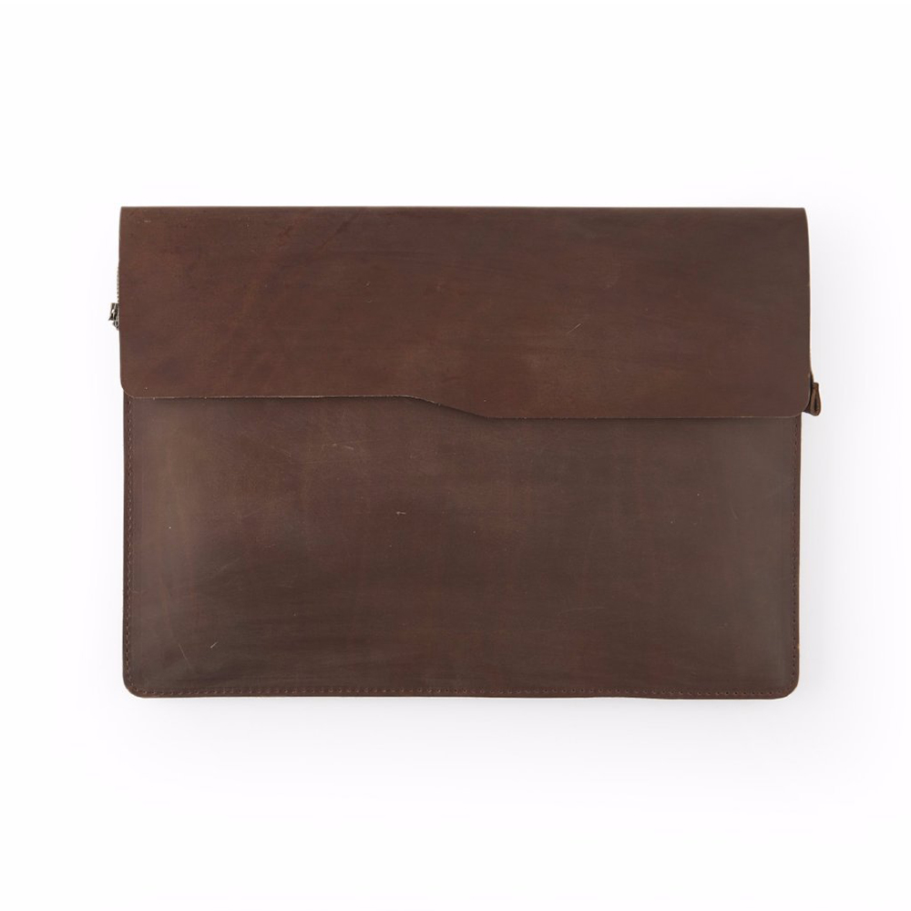 Rustico Monument Leather Laptop Case, Dark Brown | AC0912-0001 | Borsheims