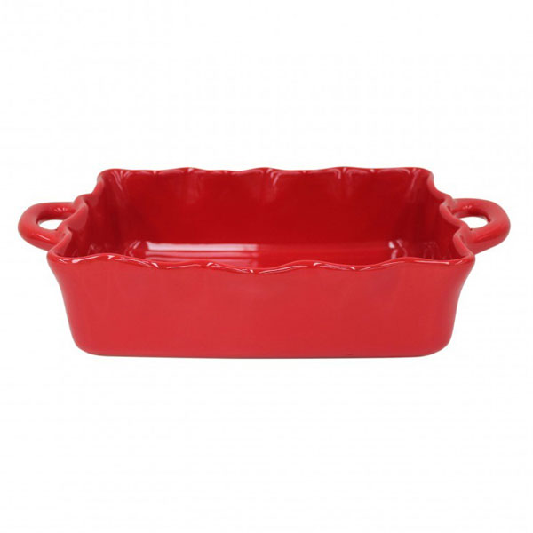 Casafina Cook & Host Medium Rectangular Ruffled Baker, Red | RFF330-RED ...