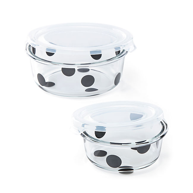 Kate Spade Deco Dot Round Food Storage Containers, 2pc | 875252 | Borsheims
