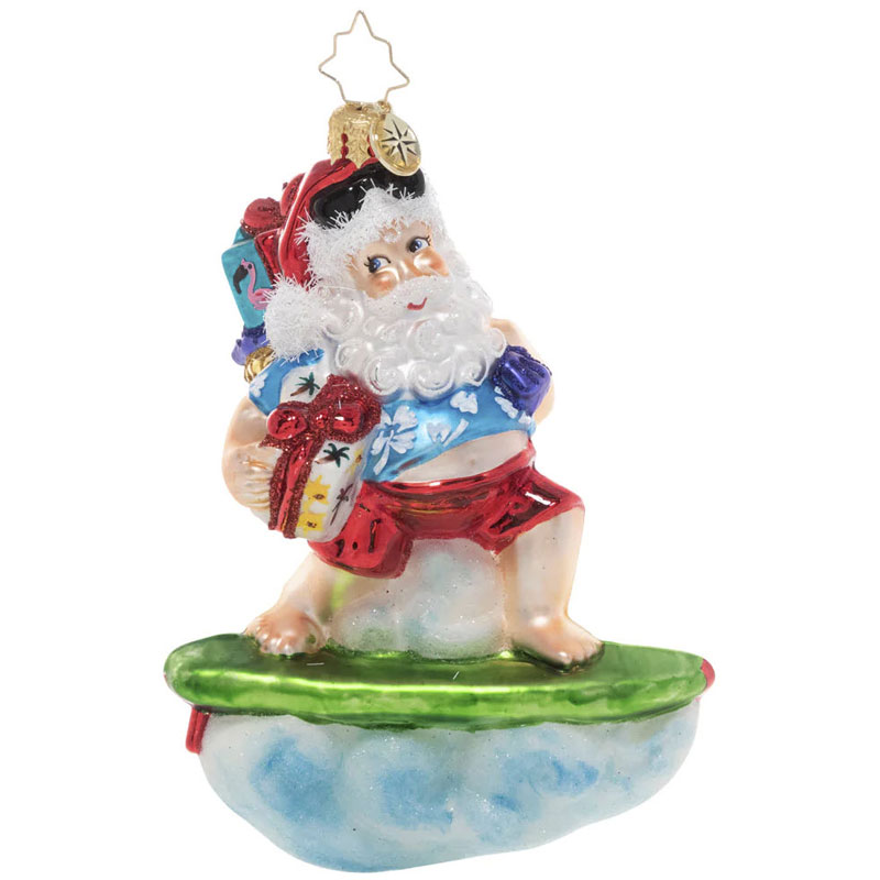 Christopher Radko Surf's Up Santa Ornament | 1021203 | Borsheims