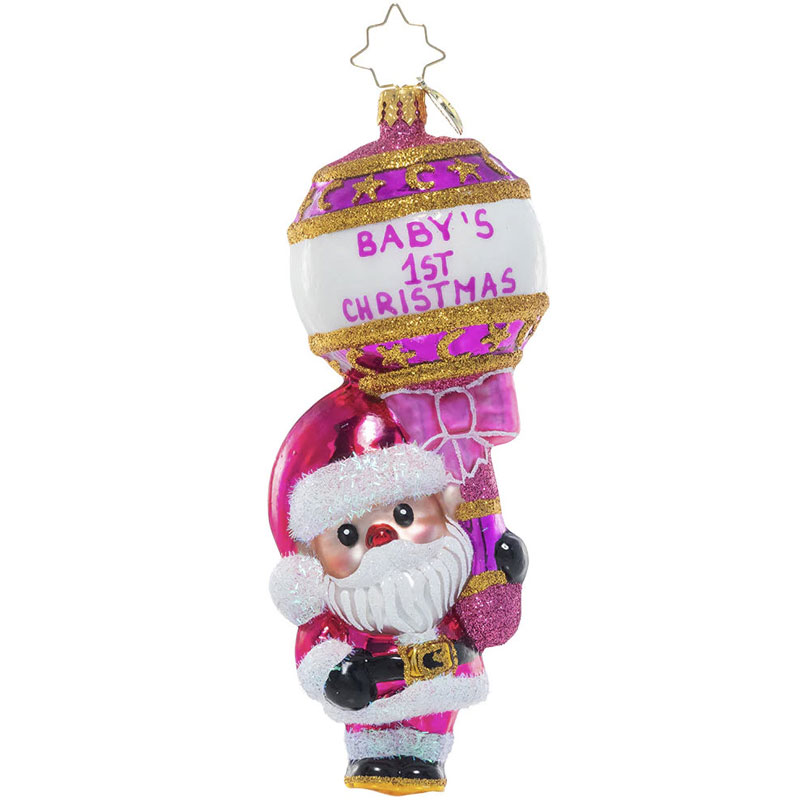 Christopher Radko First Christmas Rattle: Pretty in Pink Ornament ...