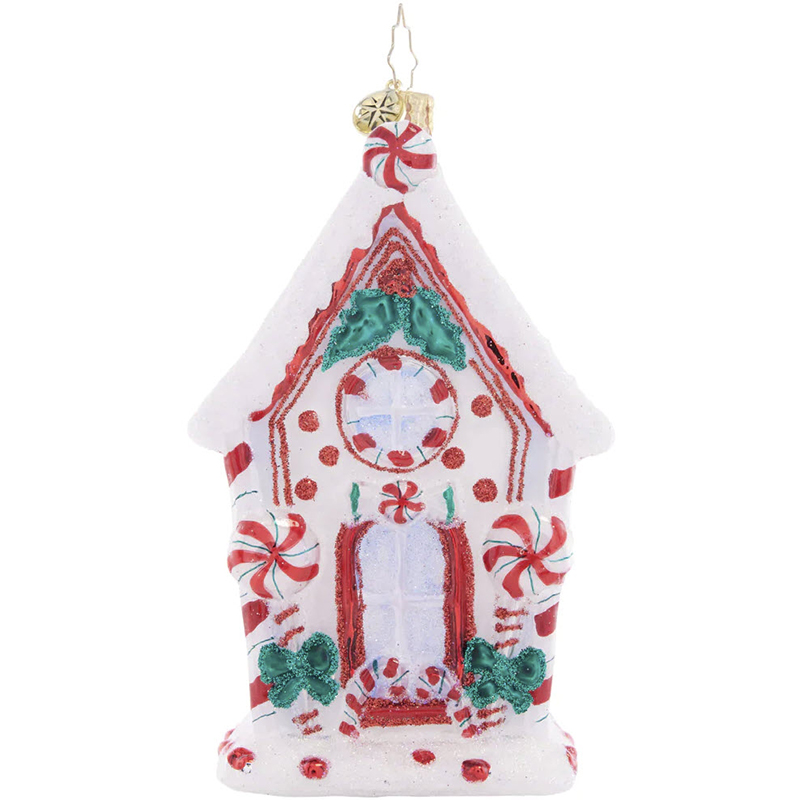 Christopher Radko Candy Cane Chalet Ornament | 1021188 | Borsheims