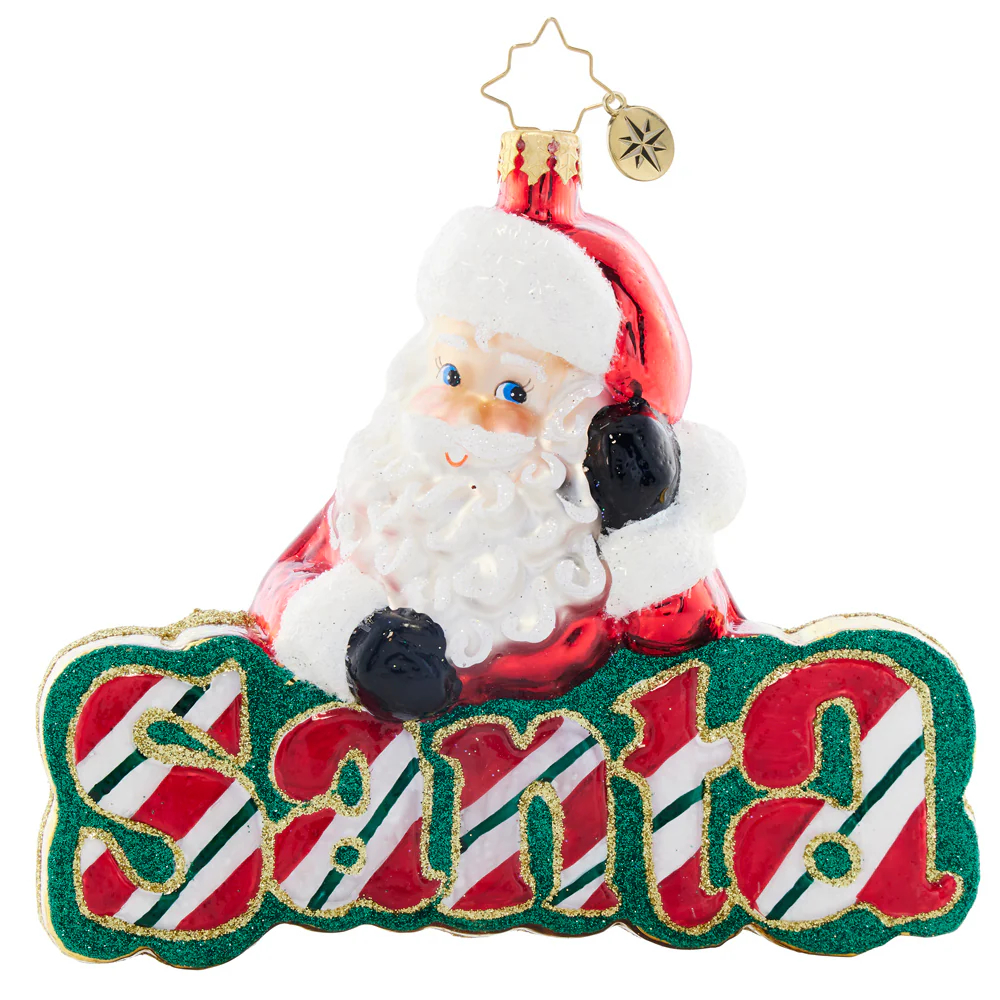 Christopher Radko What's in A Name Santa? Ornament | 1021832 | Borsheims