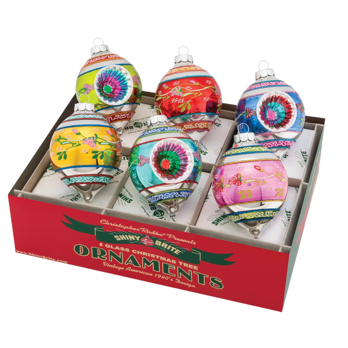 Christopher Radko Christmas Confetti Decorated Reflector Tulip ...