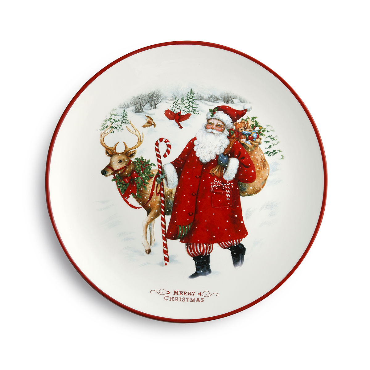 Demdaco Santa and Reindeer Platter, 14" | 2020170291 | Borsheims