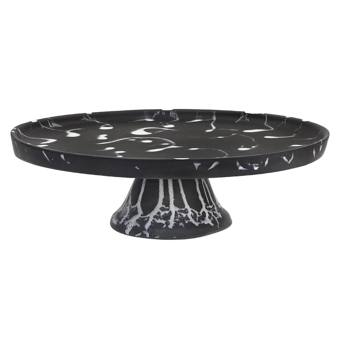 Nashi Large Footed Cake Stand, Black with White Splatter | C02S01-B97 ...