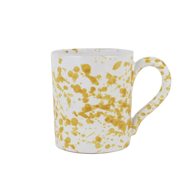 Vietri Amalfitana Splatter Mug, Yellow | AMA-4110SPY | Borsheims