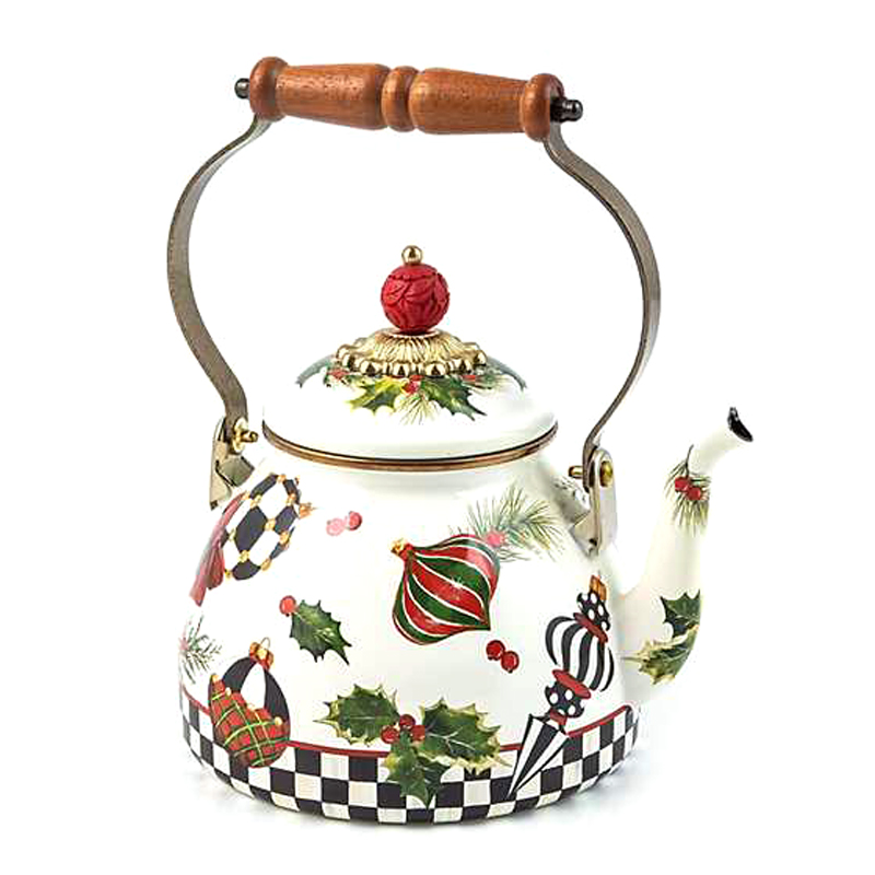 MacKenzie-Childs Deck the Halls Tea Kettle, 2 QT | 89257-2133 | Borsheims
