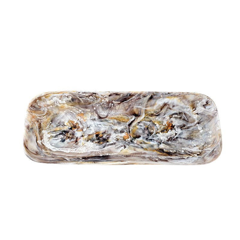 Nashi Classic Rectangle Platter, Mocha Swirl | C02P01-BR32 | Borsheims