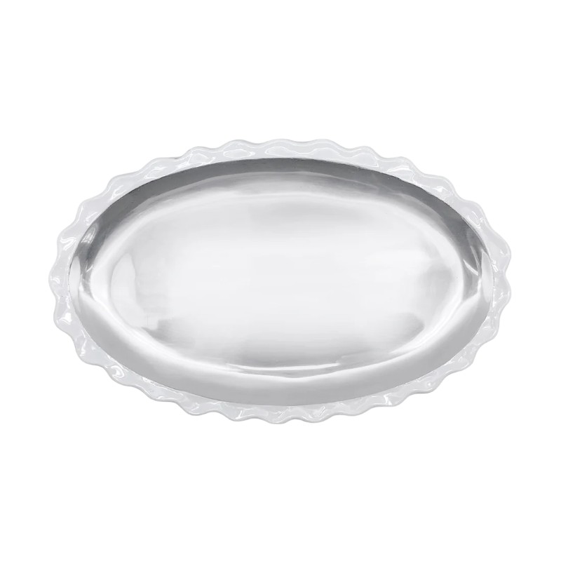 Mariposa Wavy Oval Platter, White | 3340W | Borsheims