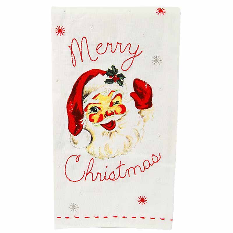 Mud Pie Santa Vintage Towel | 41500002S | Borsheims