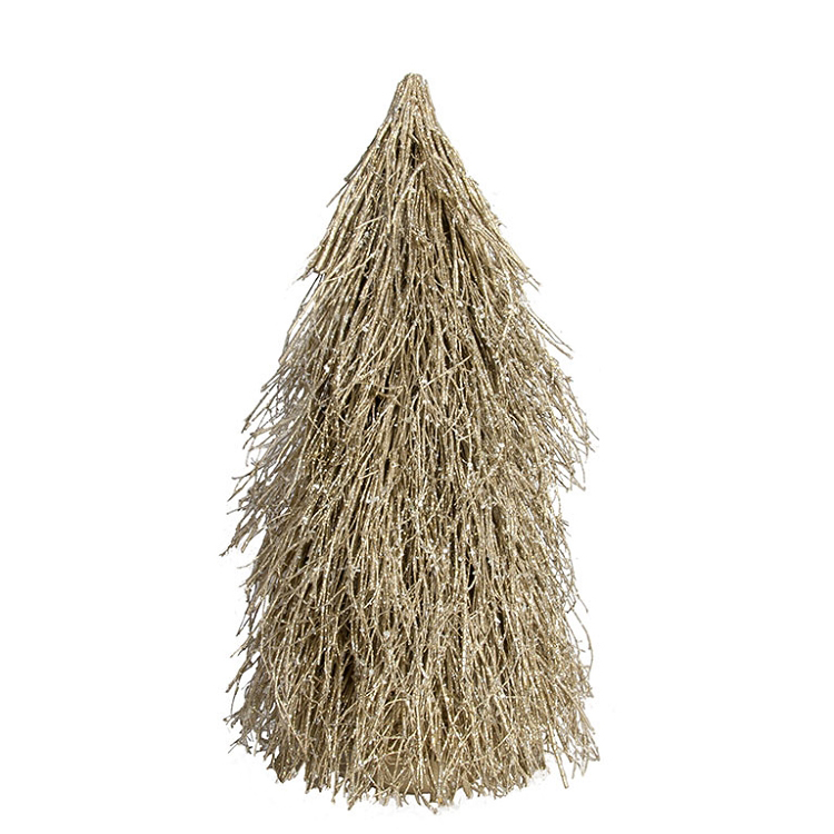 Dekorasyon Flocked Twig Cone Tree in White/Champagne, 22" | PT-XT-TWGCF ...