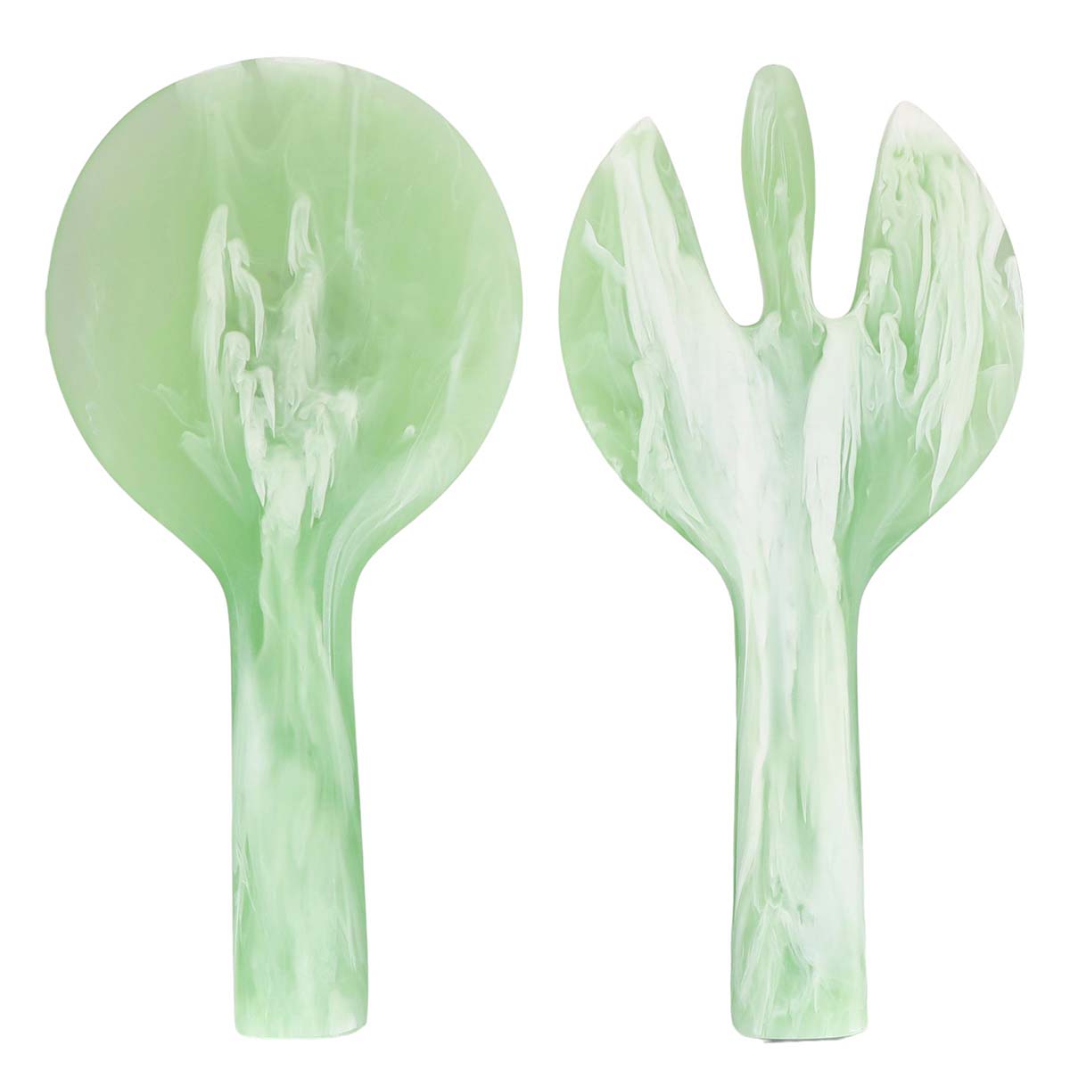 Nashi Short Handle 2 Piece Salad Servers, Mint Swirl | S37S38-B06 ...