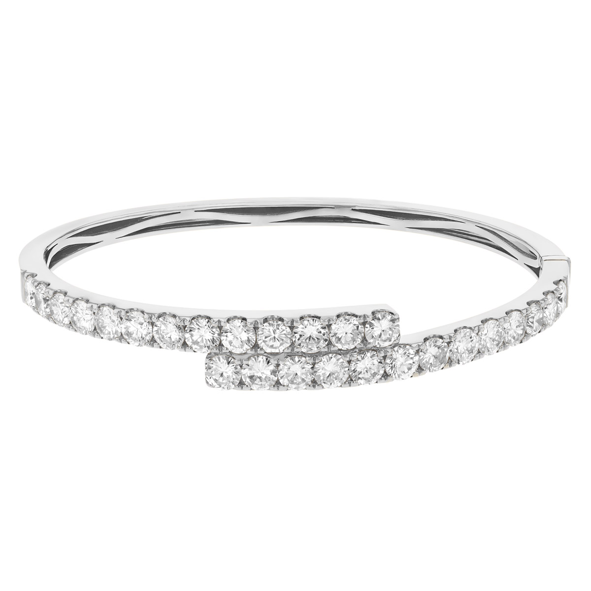 Diamond Bypass Bangle Bracelet in White Gold | Borsheims