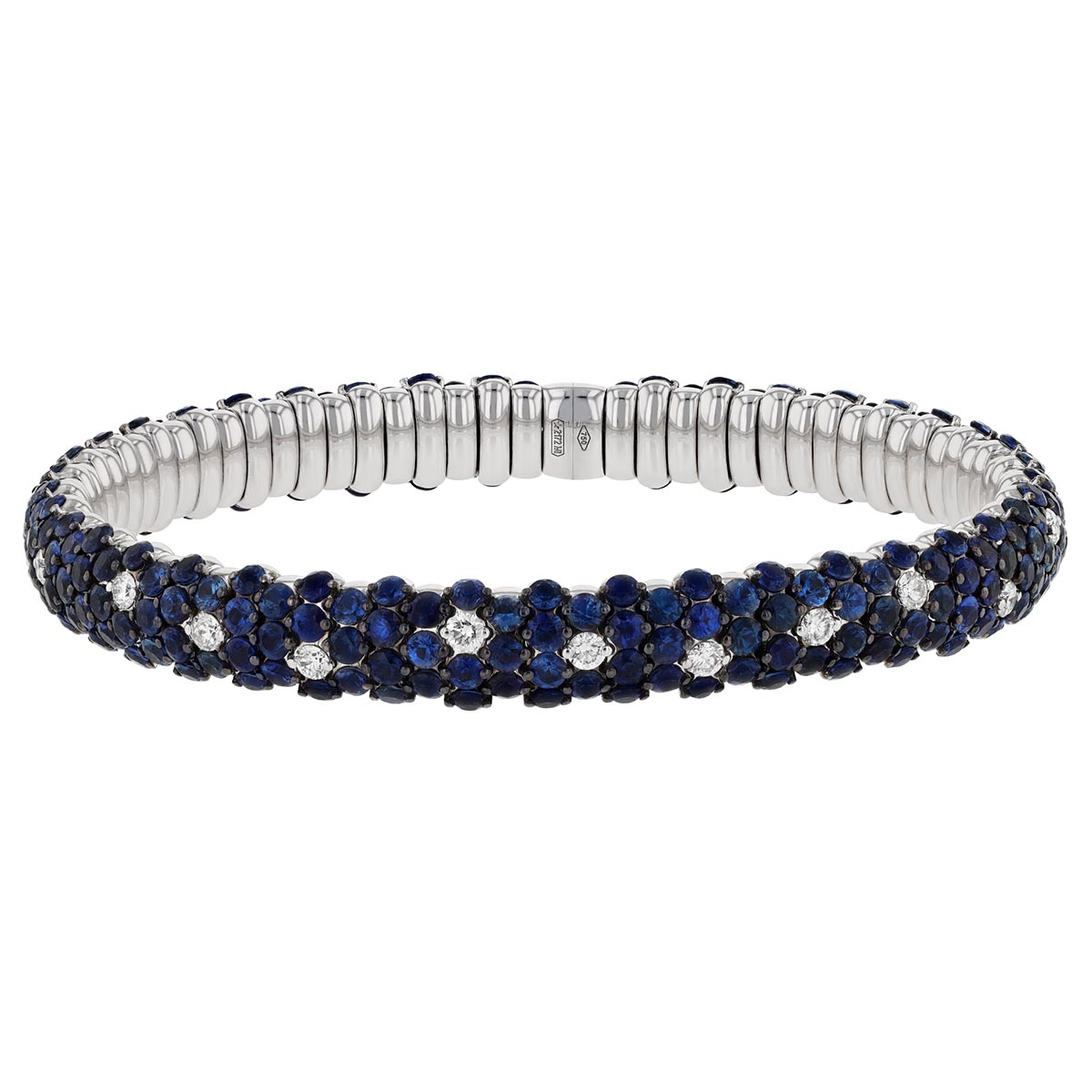 Zydo Collection Sapphire & Diamond Pave Rounded Stretch Bracelet in ...