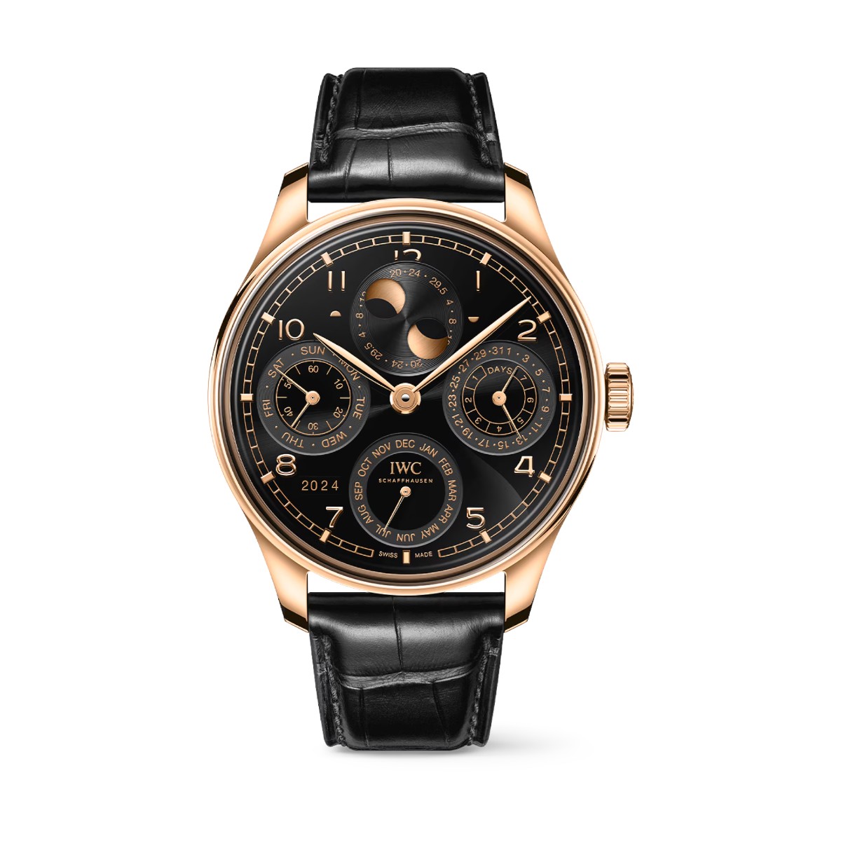IWC Portugieser Perpetual Calendar 44mm Watch, Black Dial | IW503702 ...