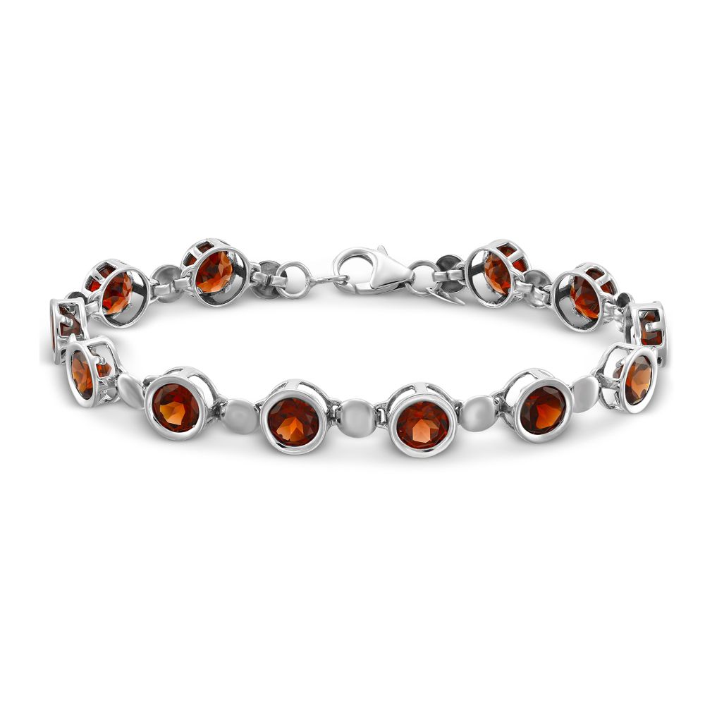 Sterling Silver Garnet Bracelet, 7" | Borsheims
