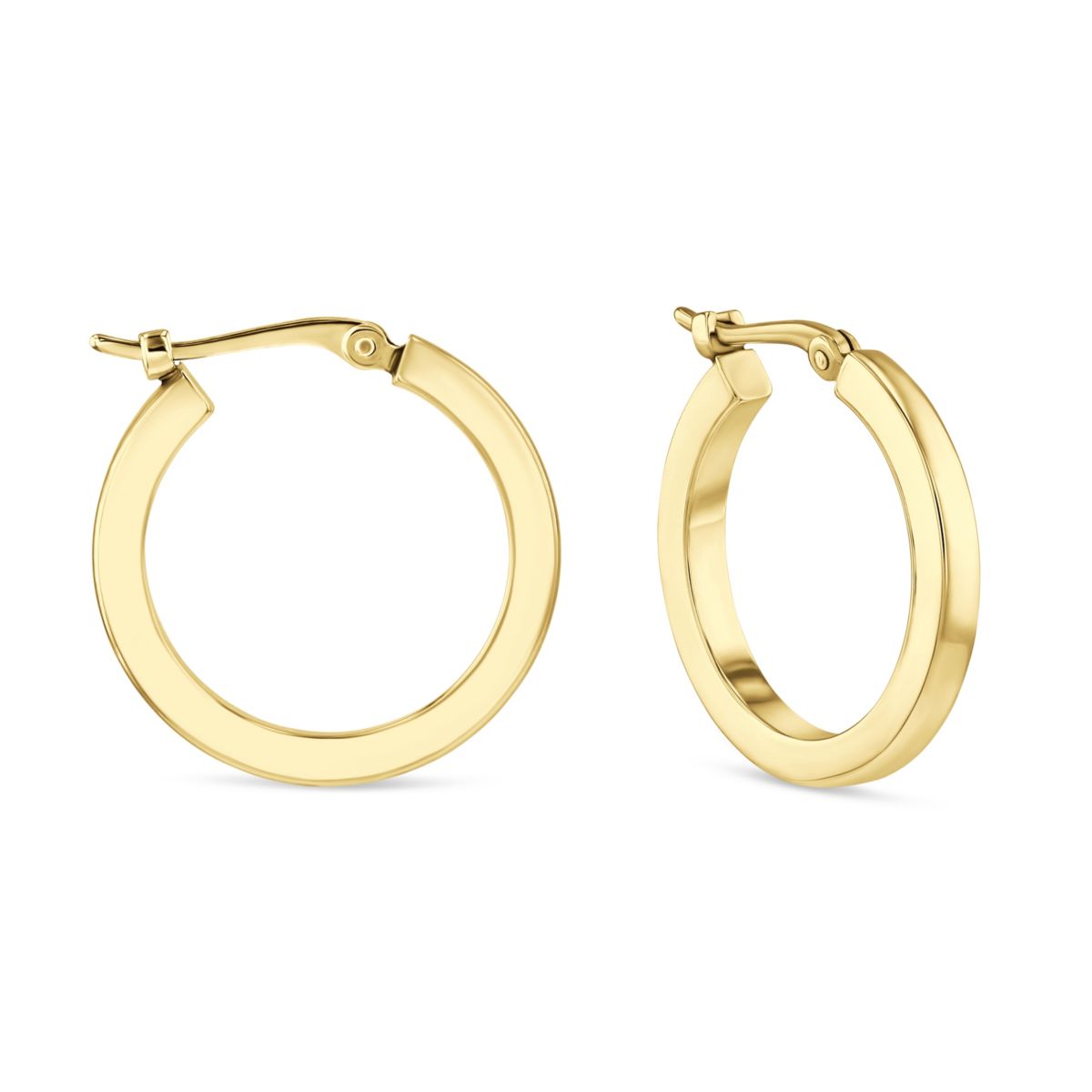 14k Yellow Gold Square Tube Hoop Earrings 18mm Borsheims
