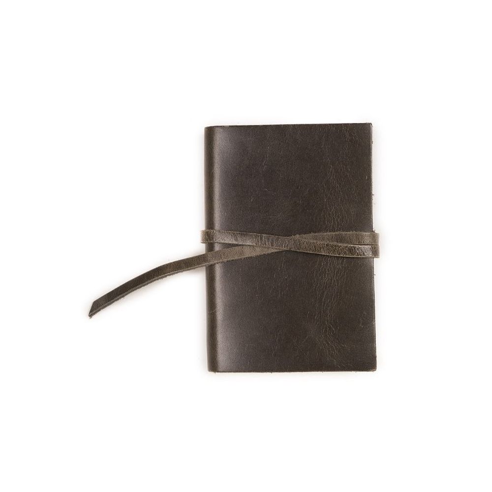 Rustico Trailhead Leather Notebook with Strap Closure, Charcoal Leather ...