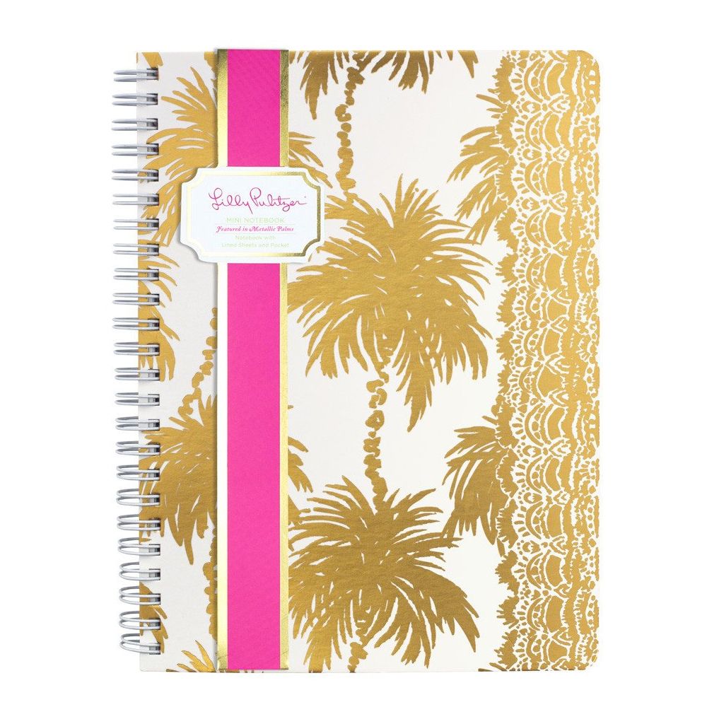 Lilly Pulitzer Mini Notebook, Metallic Palms | 171423 | Borsheims