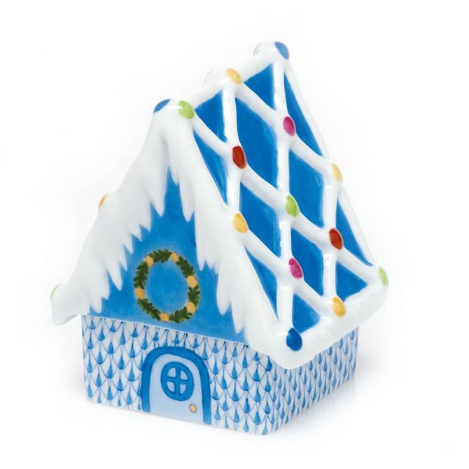 Herend Gingerbread House, Blue | SVHB06073000 | Borsheims