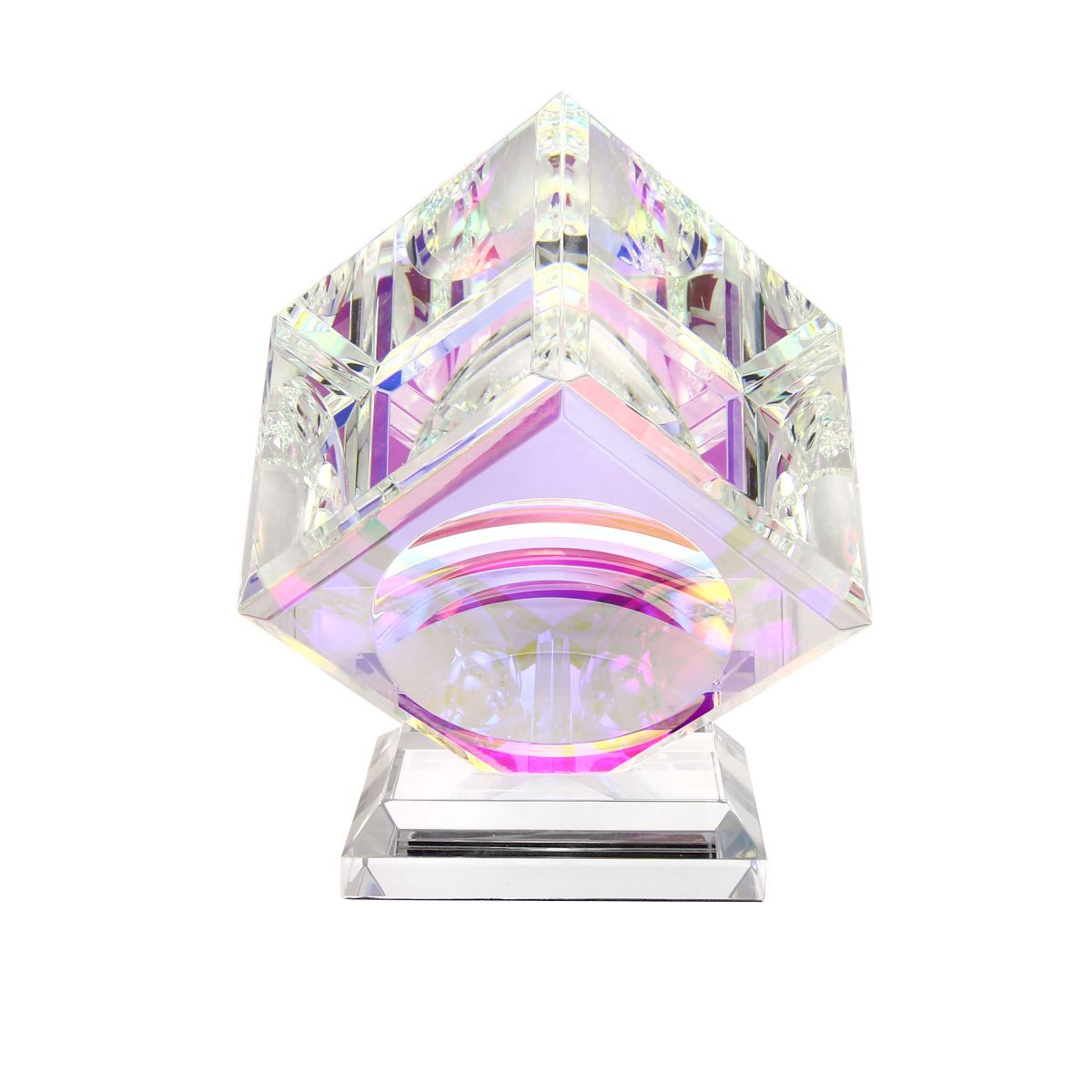 Lustig Optical Crystal Cube on Base, 60 mm | CRY-CUB-B02 | Borsheims