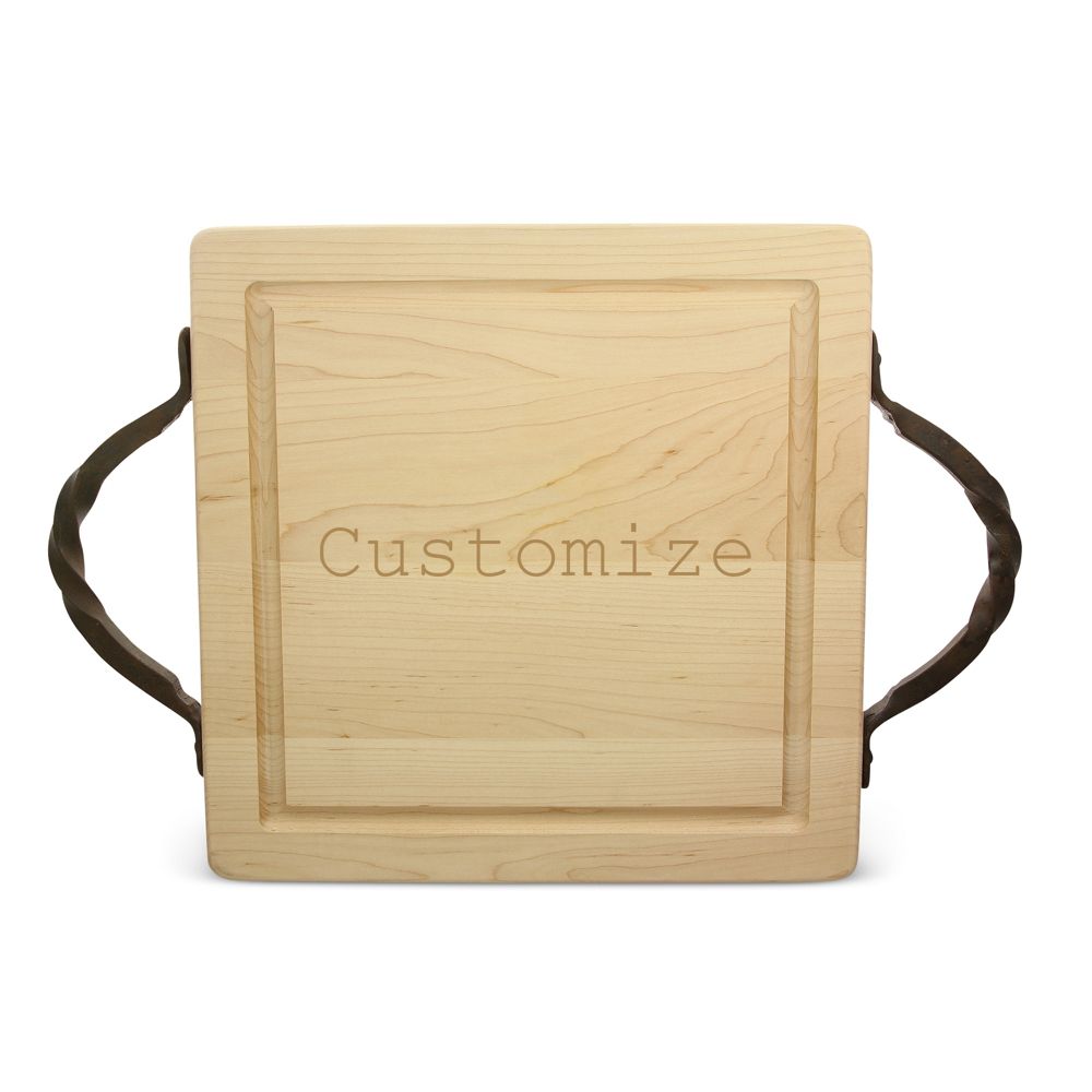 Maple Leaf at Home Square Customer Cutting Board with Handles, 12 ...