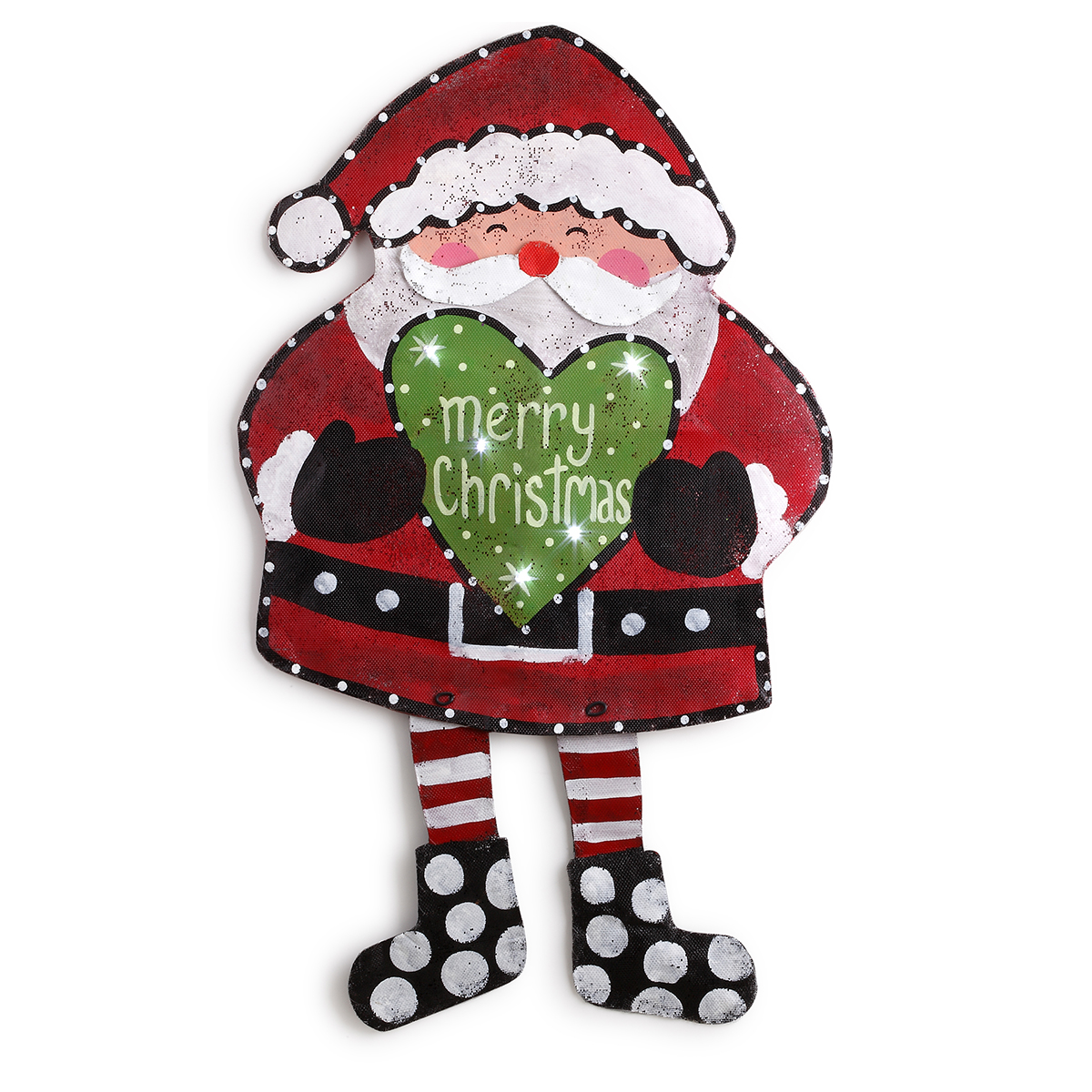 Demdaco Lit Santa with Heart Door Hanger | 2020160017 | Borsheims